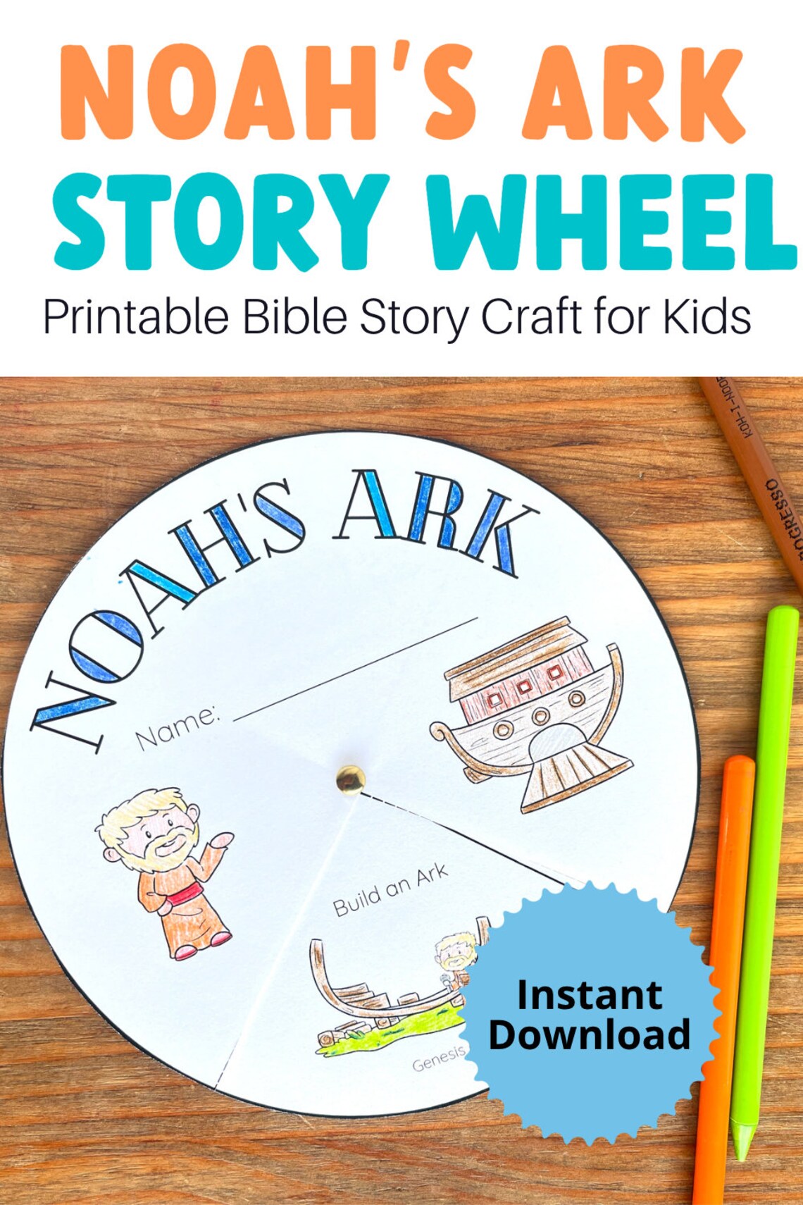 Noahs Ark Craft for Kid Bible Story Printable Christian Kid Story ...