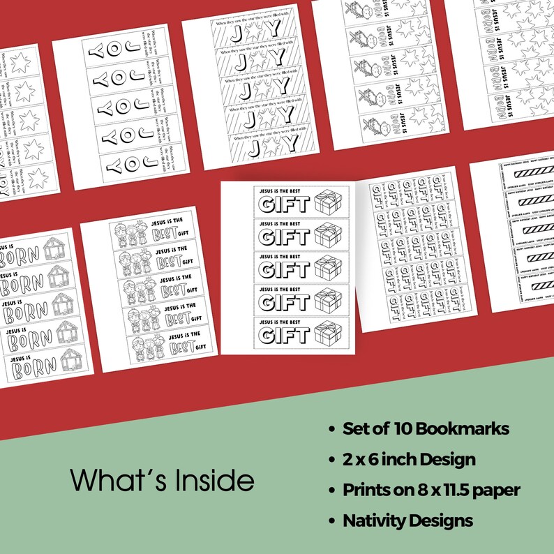 Nativity Bookmark Family Craft Childrens Holiday Activity Christmas ...