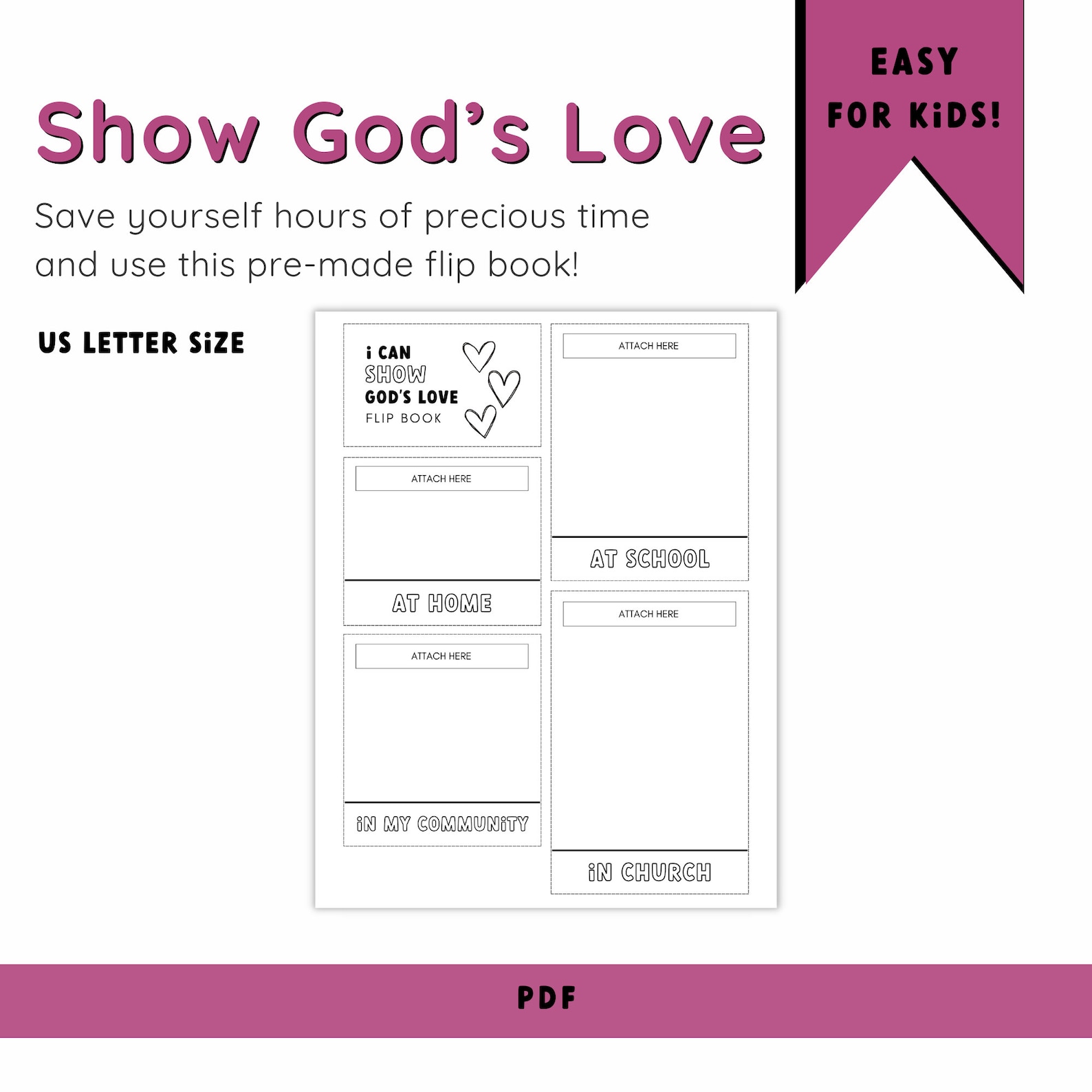 I Can Show God's Love Flip Book for Kids Kindness Lesson Christian ...
