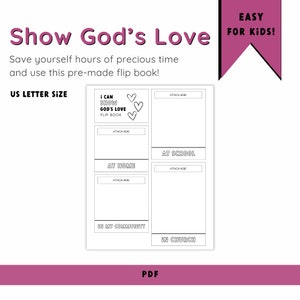I Can Show God's Love Flip Book for Kids Kindness Lesson Christian ...