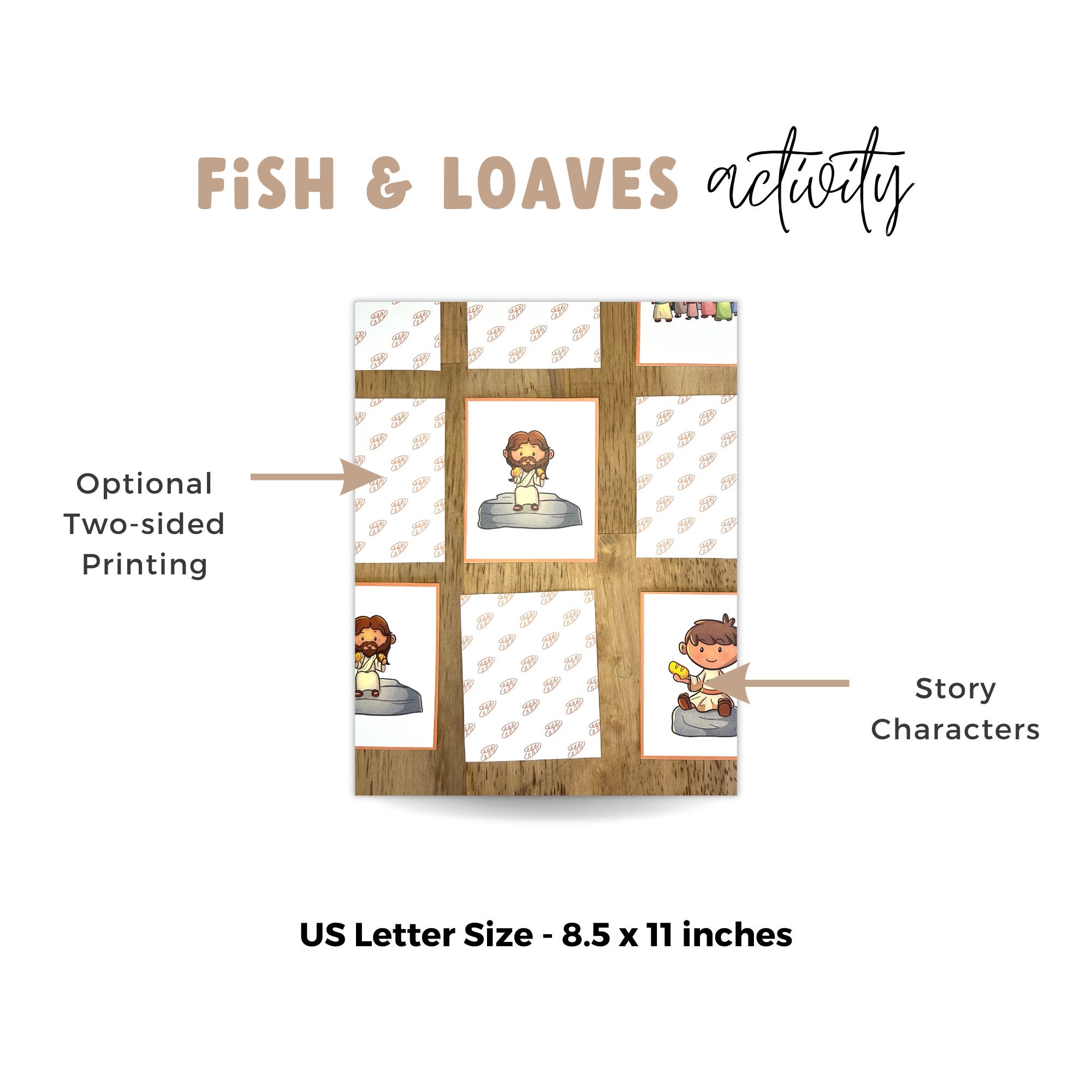 Bible Memory Match Game for Jesus Feeds the 5000 Interactive Learning ...