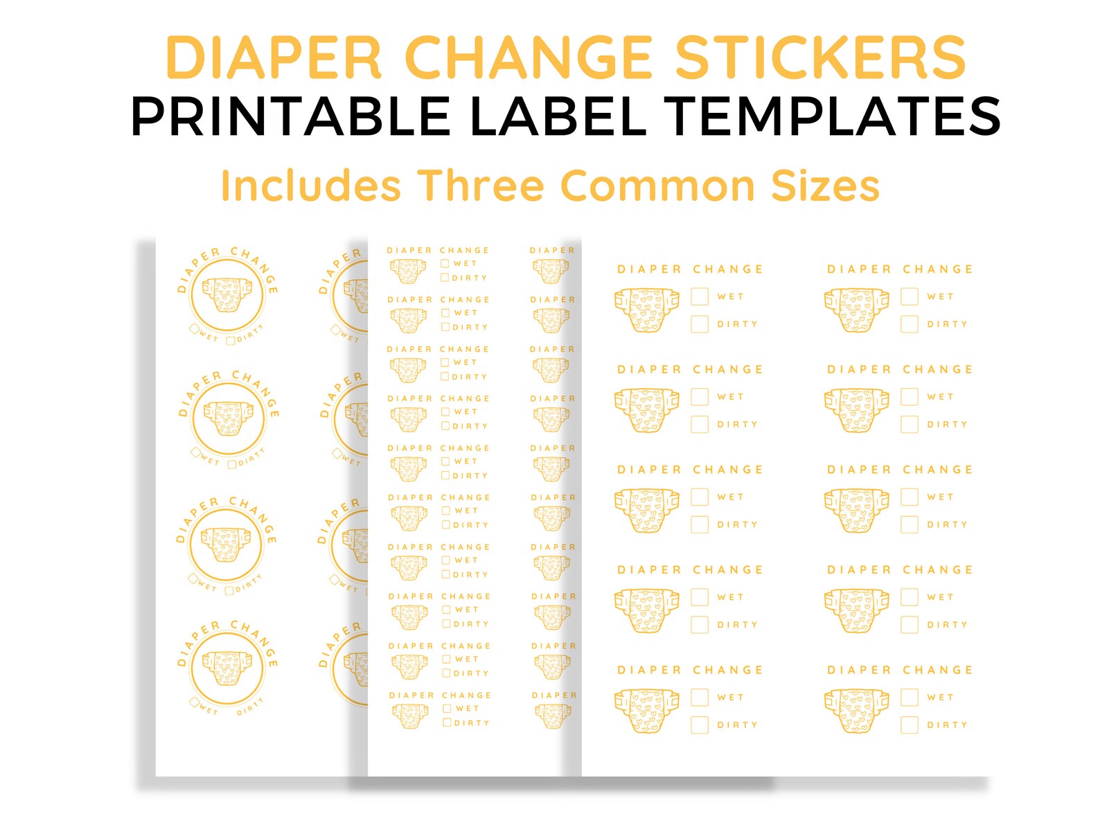 Diaper Change Printable Sticker for Nursery Church Diaper Label Infant ...