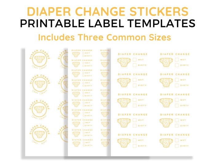 Diaper Change Printable Sticker for Nursery Church Diaper Label Infant ...