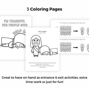 Thankfulness Bible Lesson for Kids Printable Ten Lepers Bible Story ...