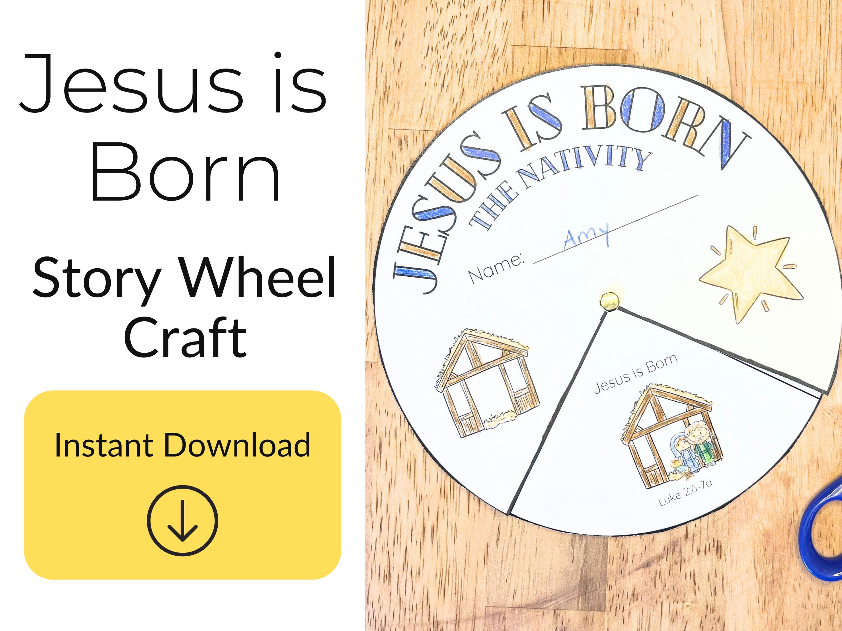 Nativity Story Wheel Craft for Kid Christmas Nativity Activity for ...