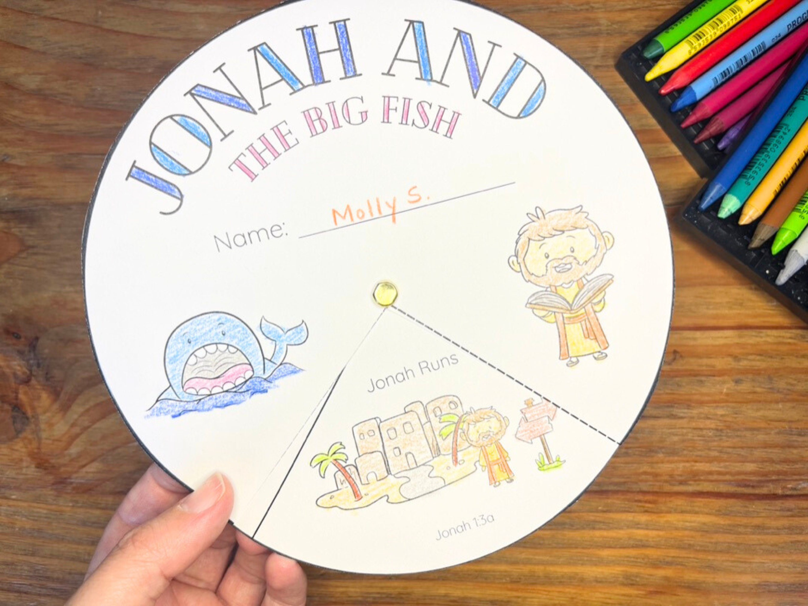 Jonah and the Big Fish Story Wheel Jonah and the Whale Craft for Kid ...