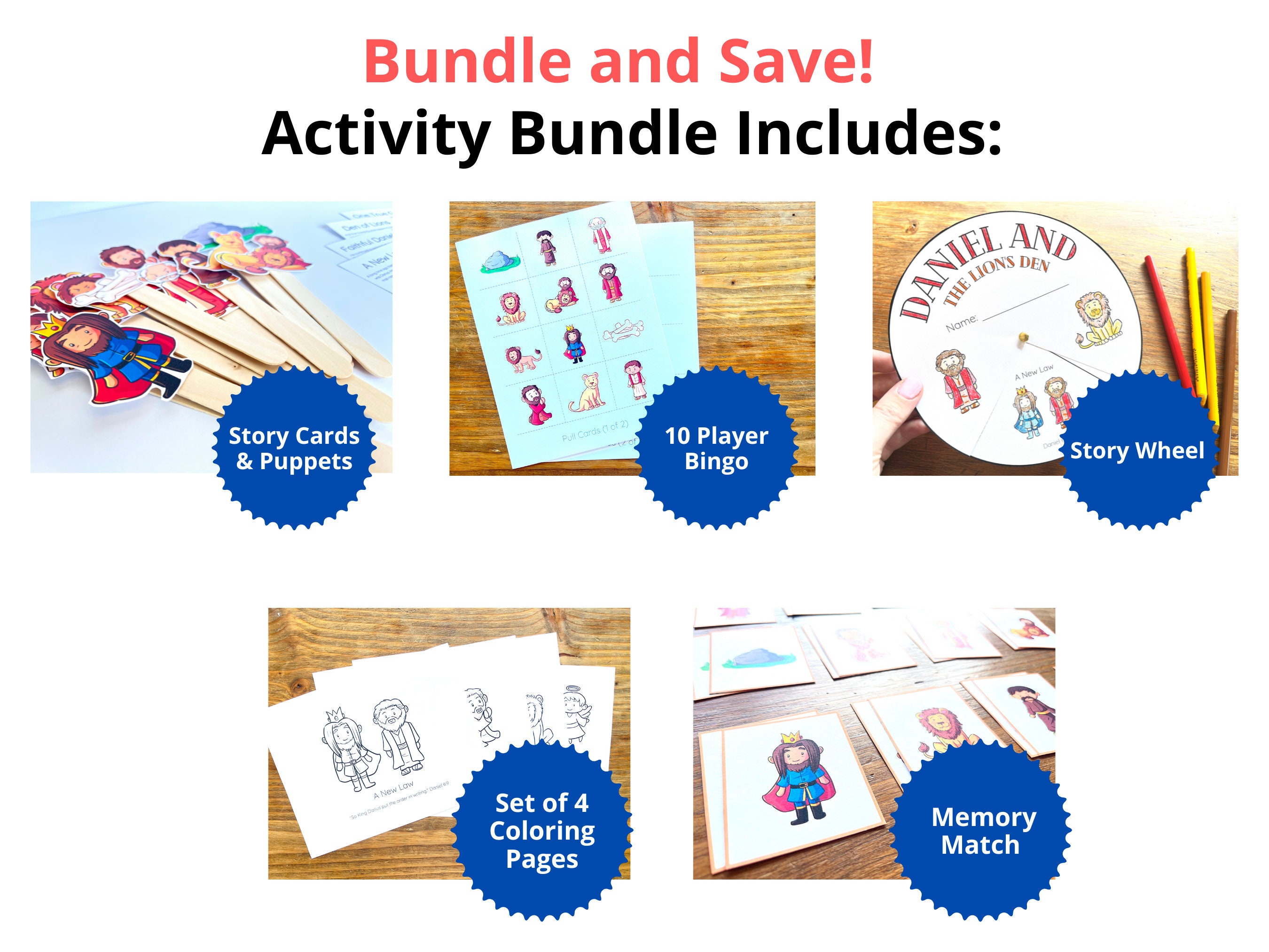 Daniel and the Lions Den Bible Memory Game for Kid Printable Bible ...