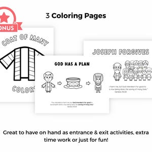 Joseph Bible Story Worksheet Activity Page for Kid Church Color Page ...