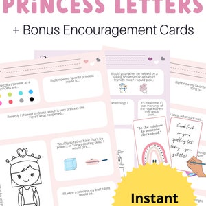 Pen Pal Kit Princess Activities Kids Letter Template Writing Prompts ...