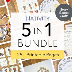 Nativity Activity Bundle Kid Nativity Craft Christmas Activity Pack ...
