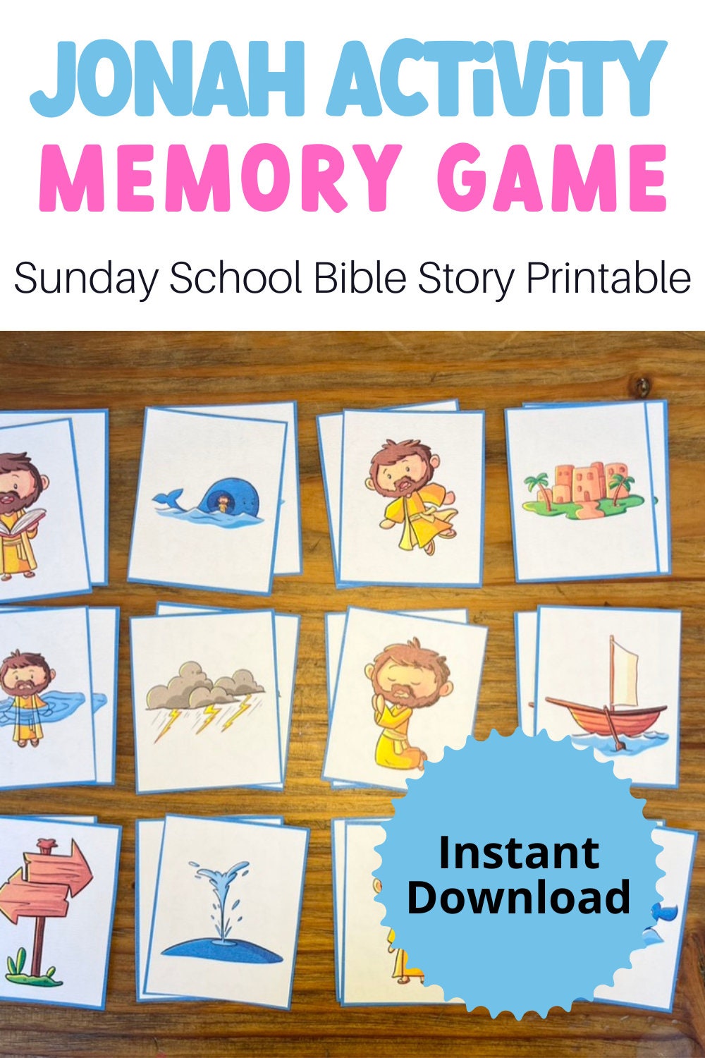 Jonah Memory Game Printable Jonah Bible Lesson for Kid Jonah Bible ...