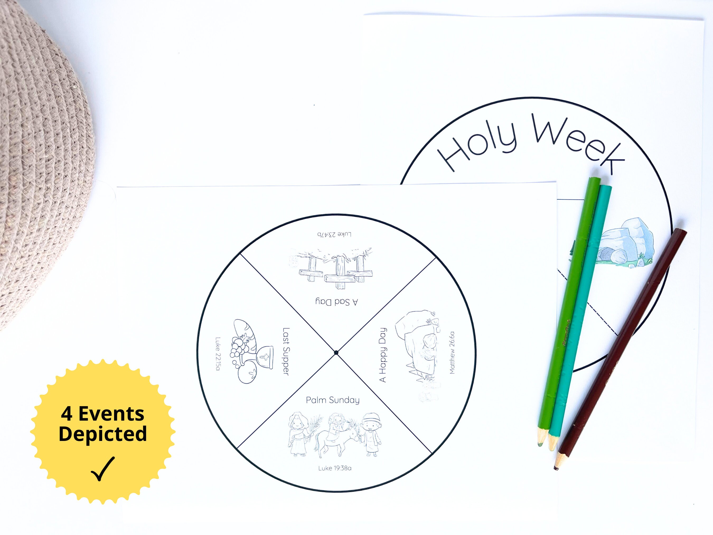 Easter Story Craft for Kids Holy Week Printable Christian Easter Palm ...