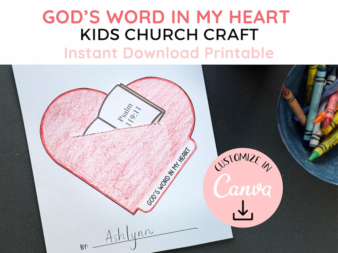 Valentines Day Bible Craft for Kid Christian Valentine Church Craft for ...