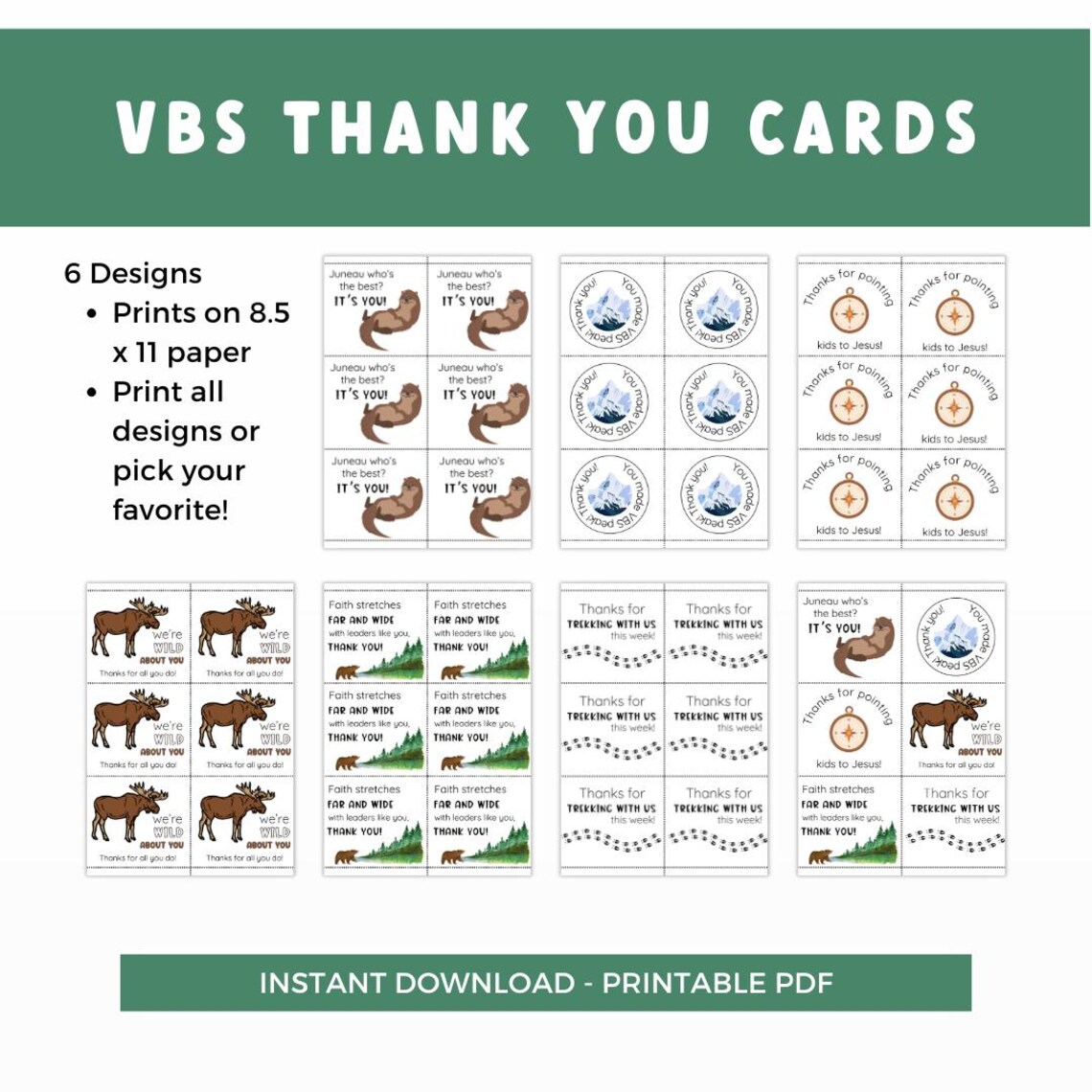 Vacation Bible School Volunteer Thank You Card Alaska Adventure VBS ...