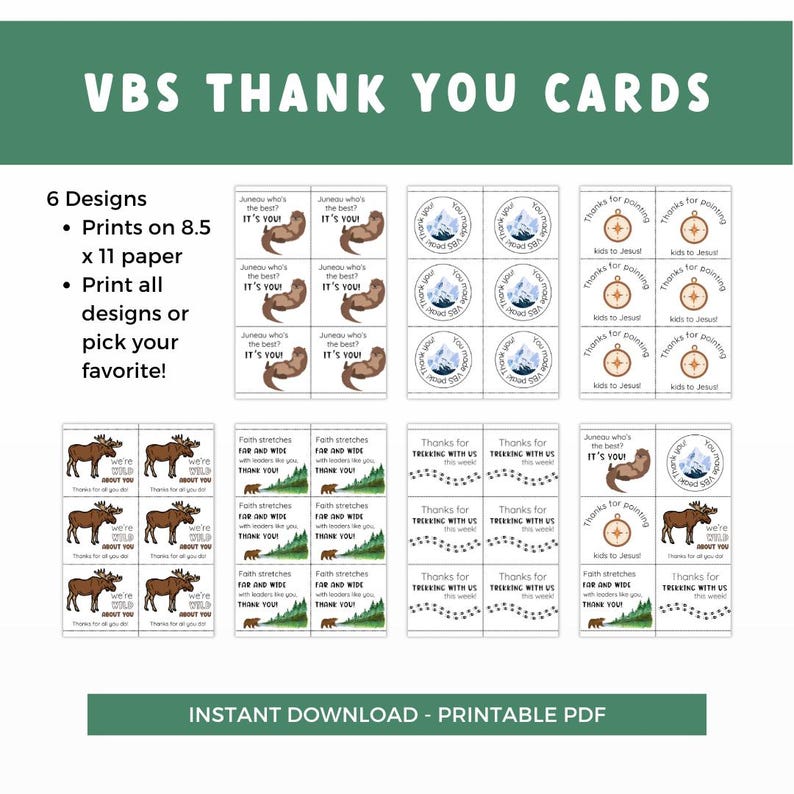 Vacation Bible School Volunteer Thank You Card Alaska Adventure VBS ...
