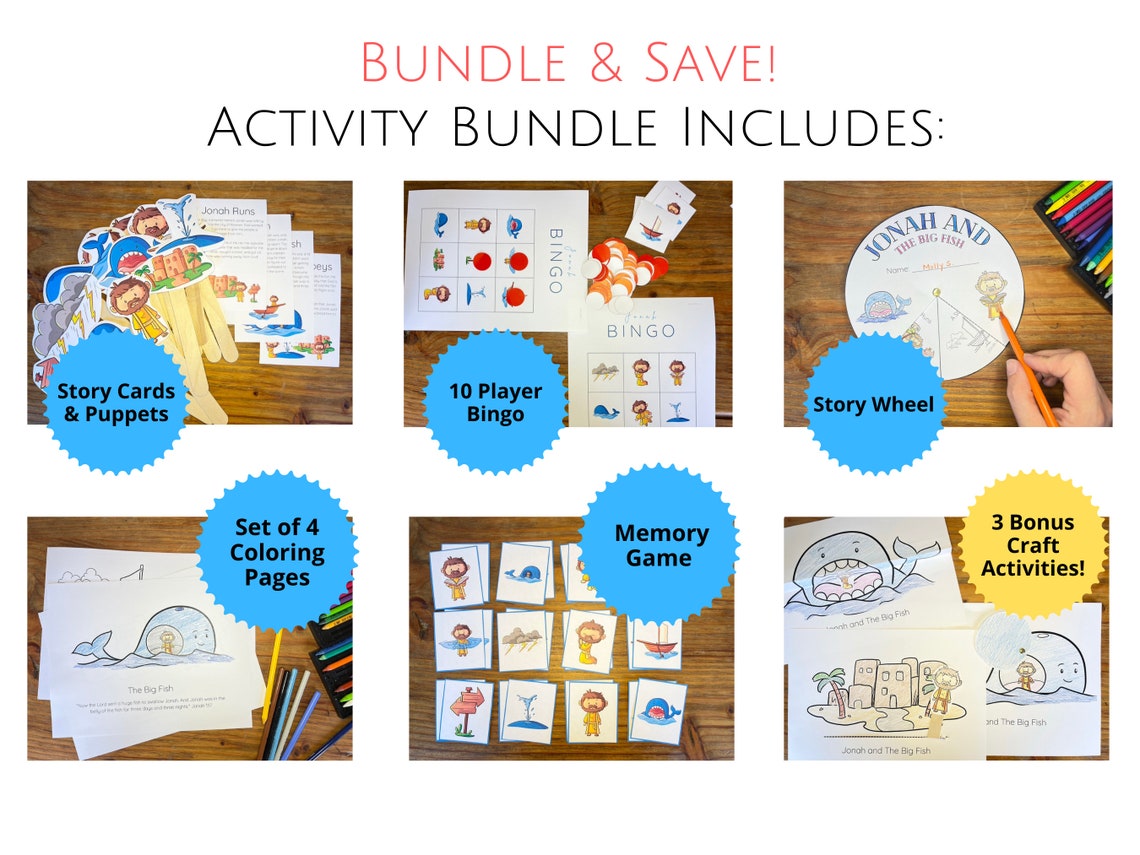 Jonah Bible Story Craft Jonah and the Whale Game for Kid Sunday School ...