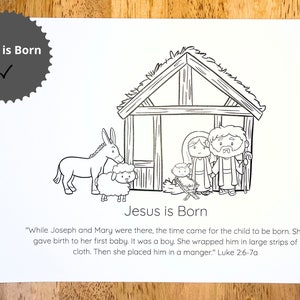 Nativity Story Coloring Page for Kid Nativity Coloring Page Christmas ...