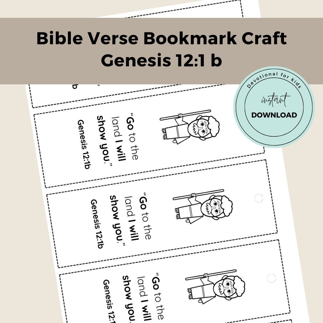 Abraham Obey God Bible Verse Bookmark Craft for Kid Sunday School Bible ...