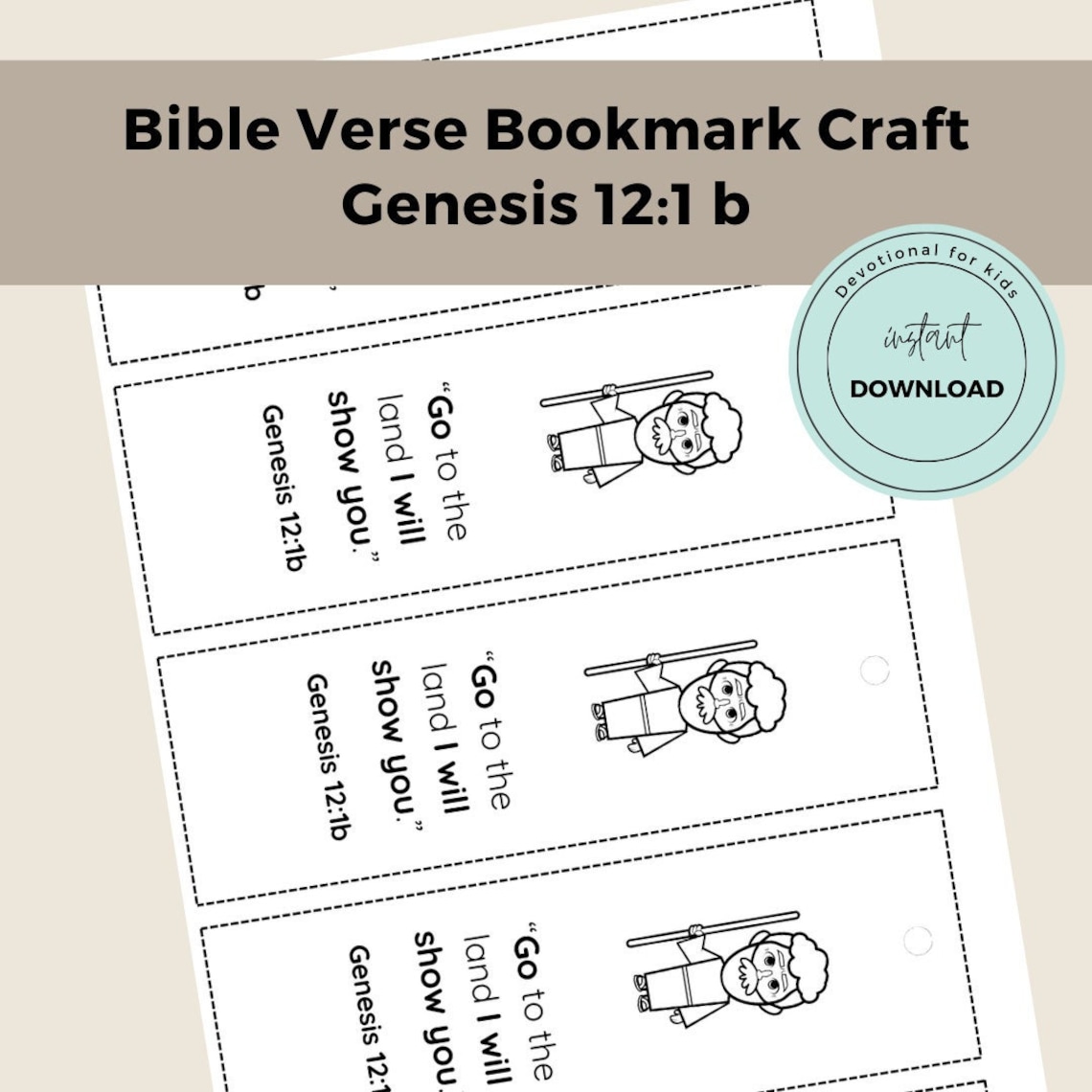 Abraham Obey God Bible Verse Bookmark Craft for Kid Sunday School Bible ...