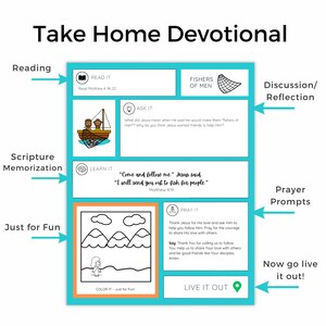 Fishers of Men Devotional Worksheet Printable Bible Story Activity for ...