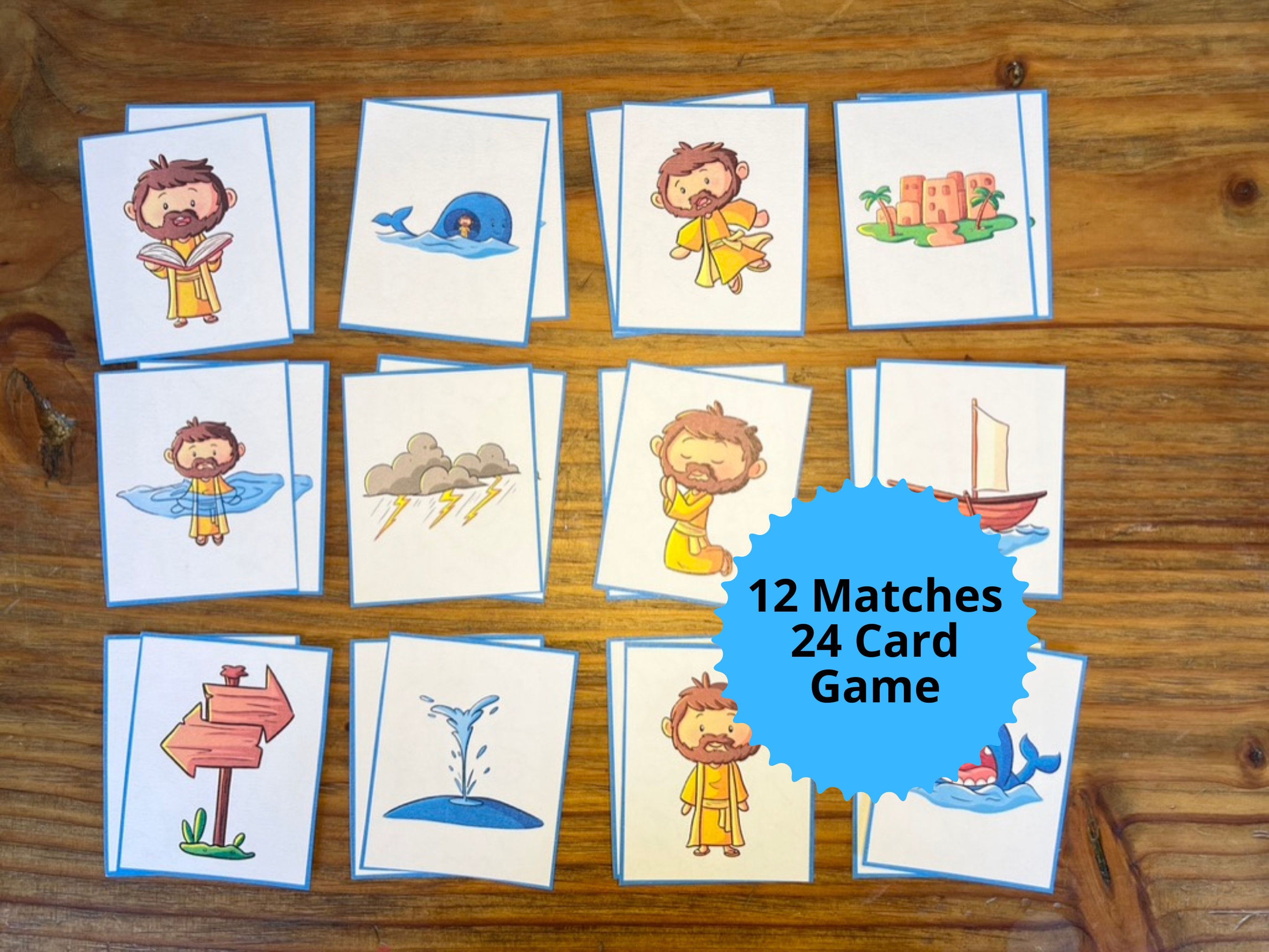 Jonah Memory Game Printable Jonah Bible Lesson for Kid Jonah Bible ...