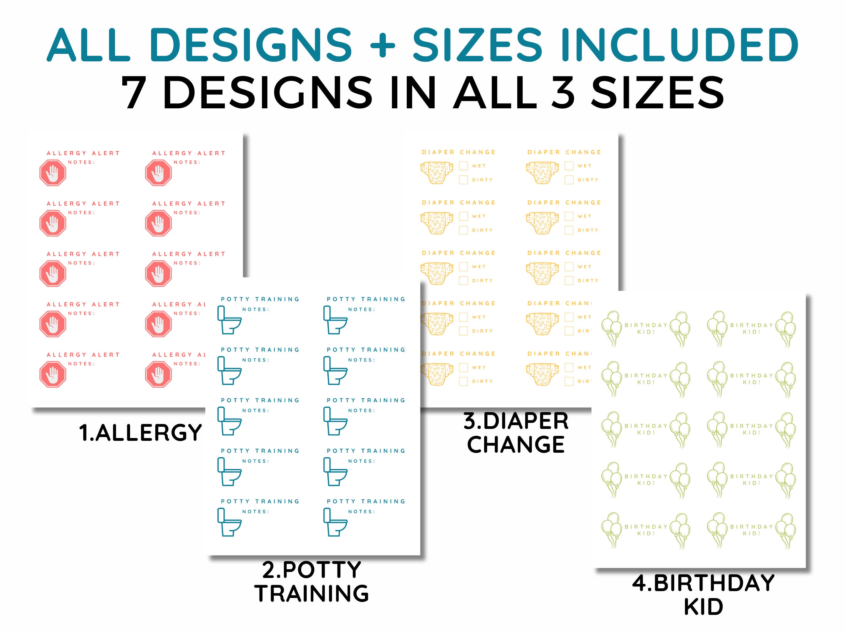 Potty Training Sticker for Kid Church Admin Children Check in Label ...