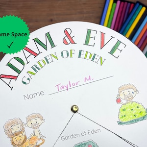 Adam and Eve Craft Sunday School Activity Garden of Eden Story Wheel ...