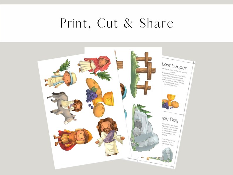 Easter Story Cards Christian Easter Story Resurrection Holy Week Palm ...