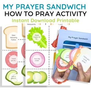 Prayer Sandwich Activity for Kid Prayer Craft Printable Christian ...