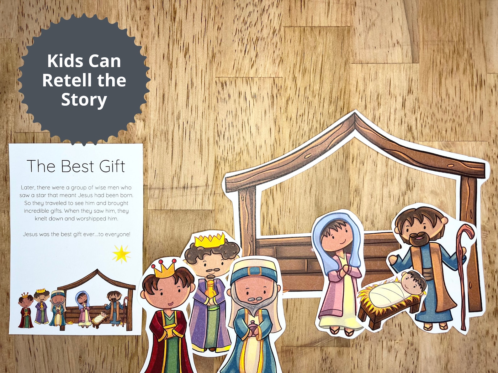 Christian Christmas Nativity Puppet Set Christmas Puppet DIY Printable ...
