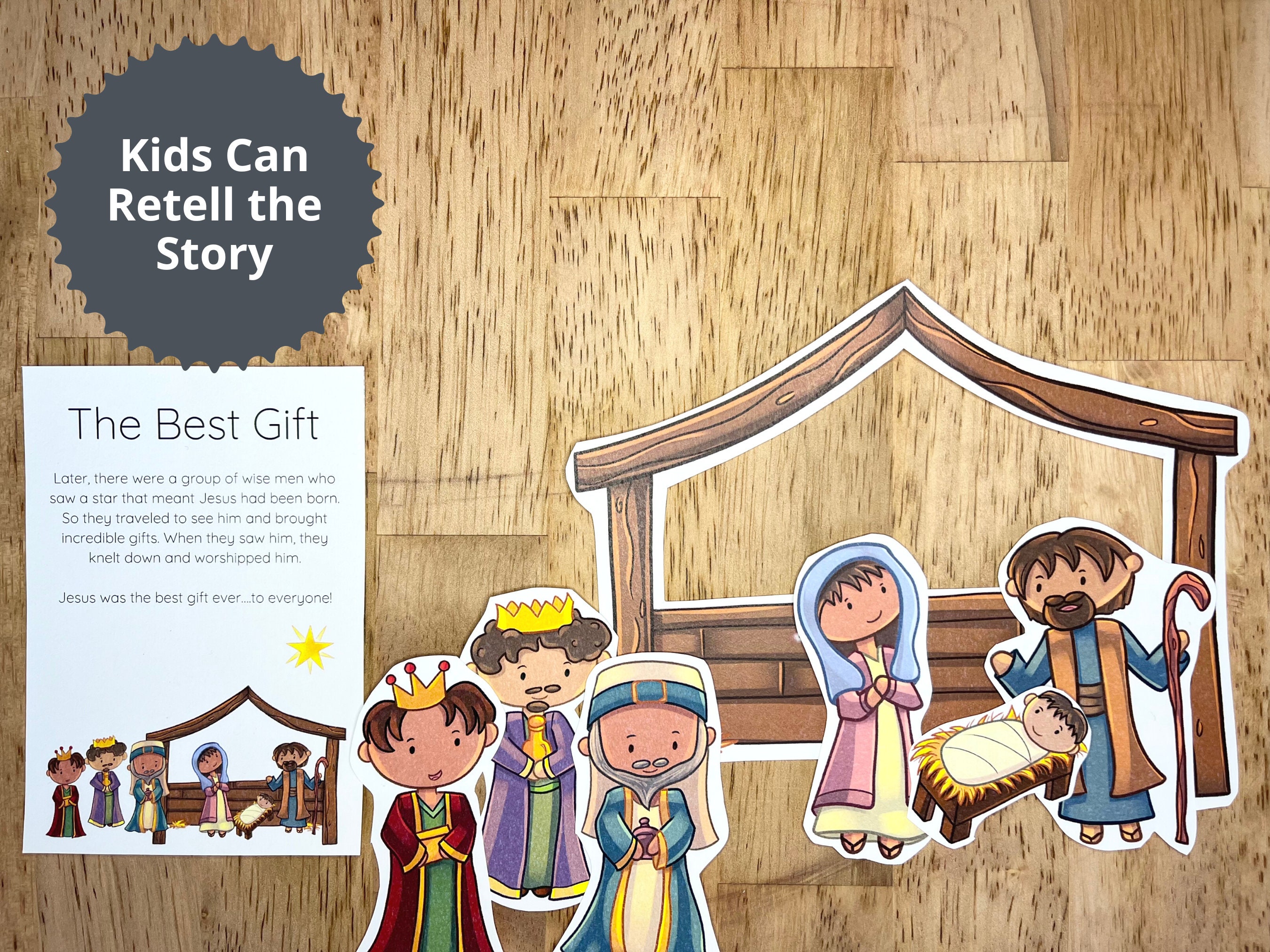 Christian Christmas Nativity Puppet Set Christmas Puppet DIY Printable ...