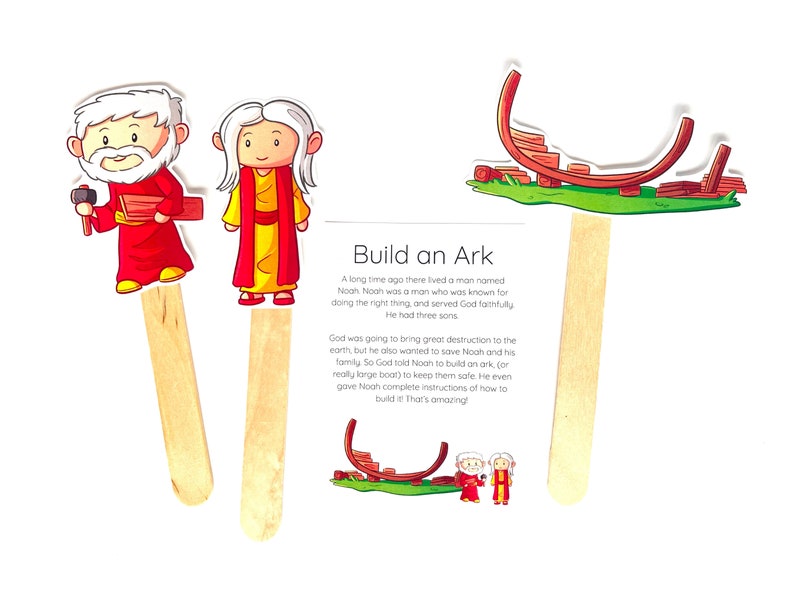 Noahs Ark Story Cards Christian Kid Bible Story Activity Printable ...