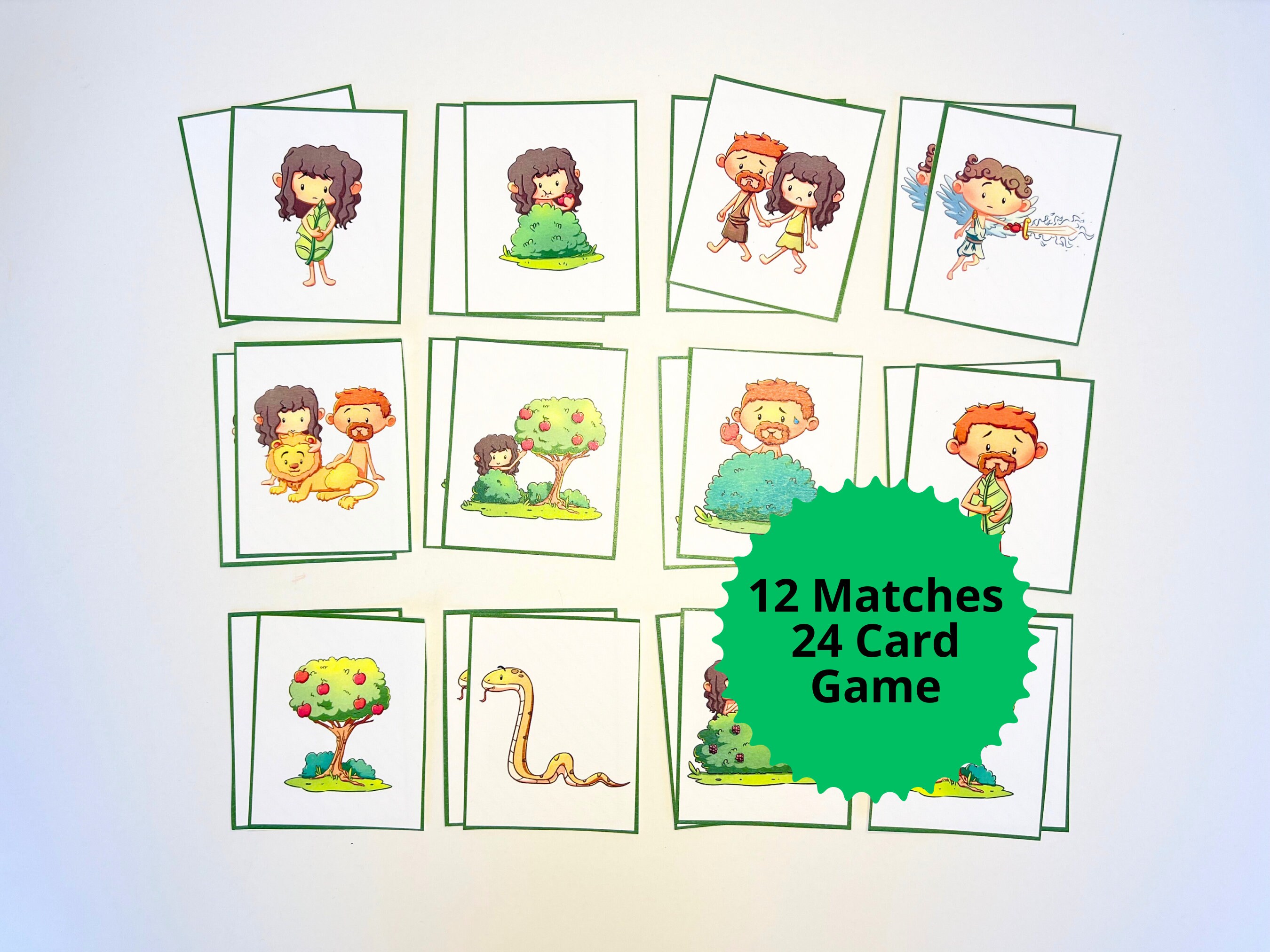 Memory Game Adam and Eve Activity DIY Memory Game for Kid Printable ...
