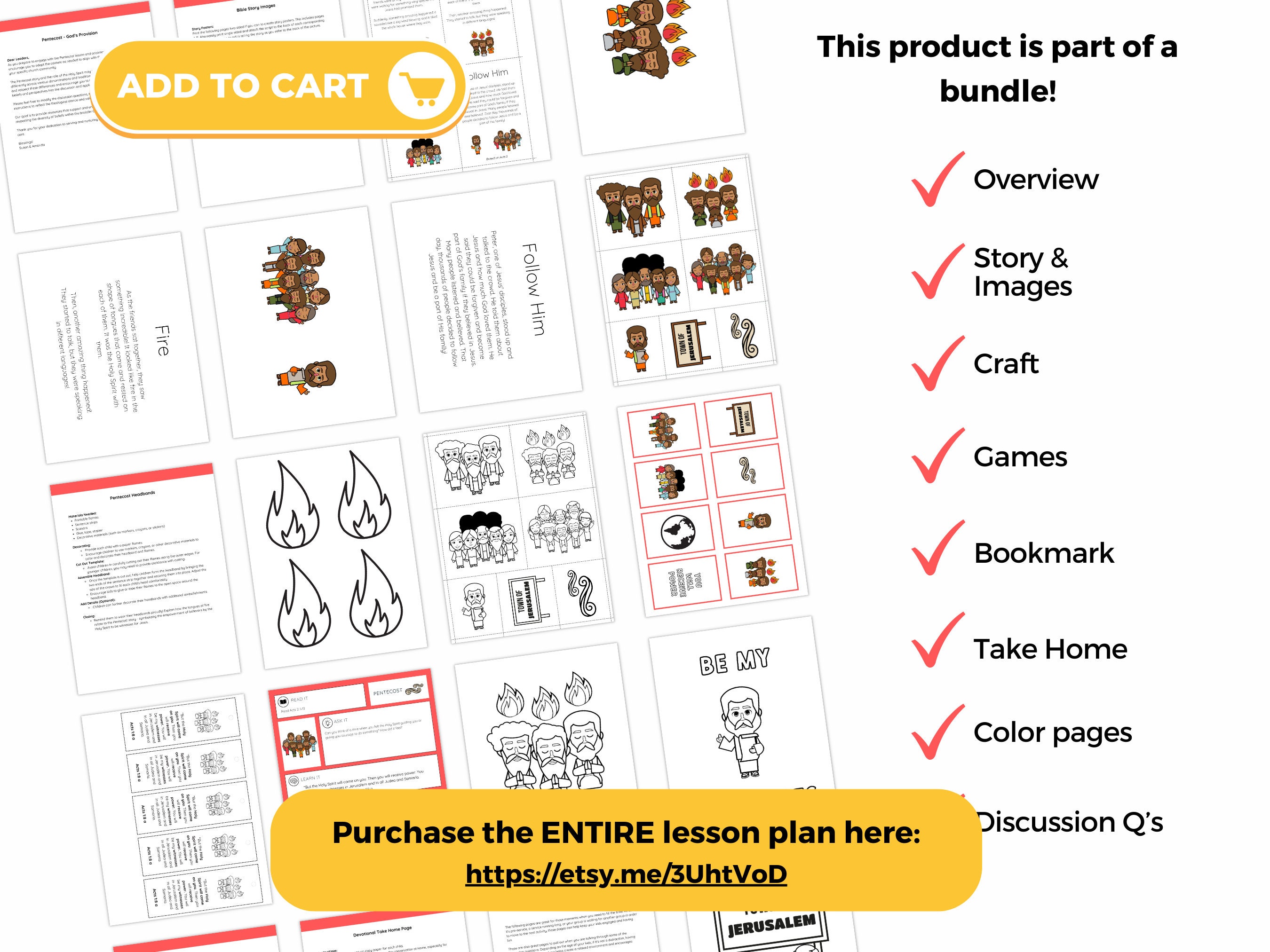 Pentecost Teaching Material for Kid Sunday School Acts Bible Story ...