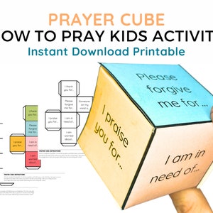 Prayer Cube for Kid Teach Children How to Pray Activity Printable ...