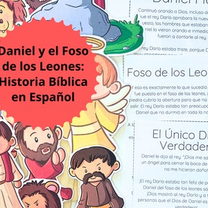 Daniel and the Lions Den in Spanish Story of Daniel Printable Bible ...