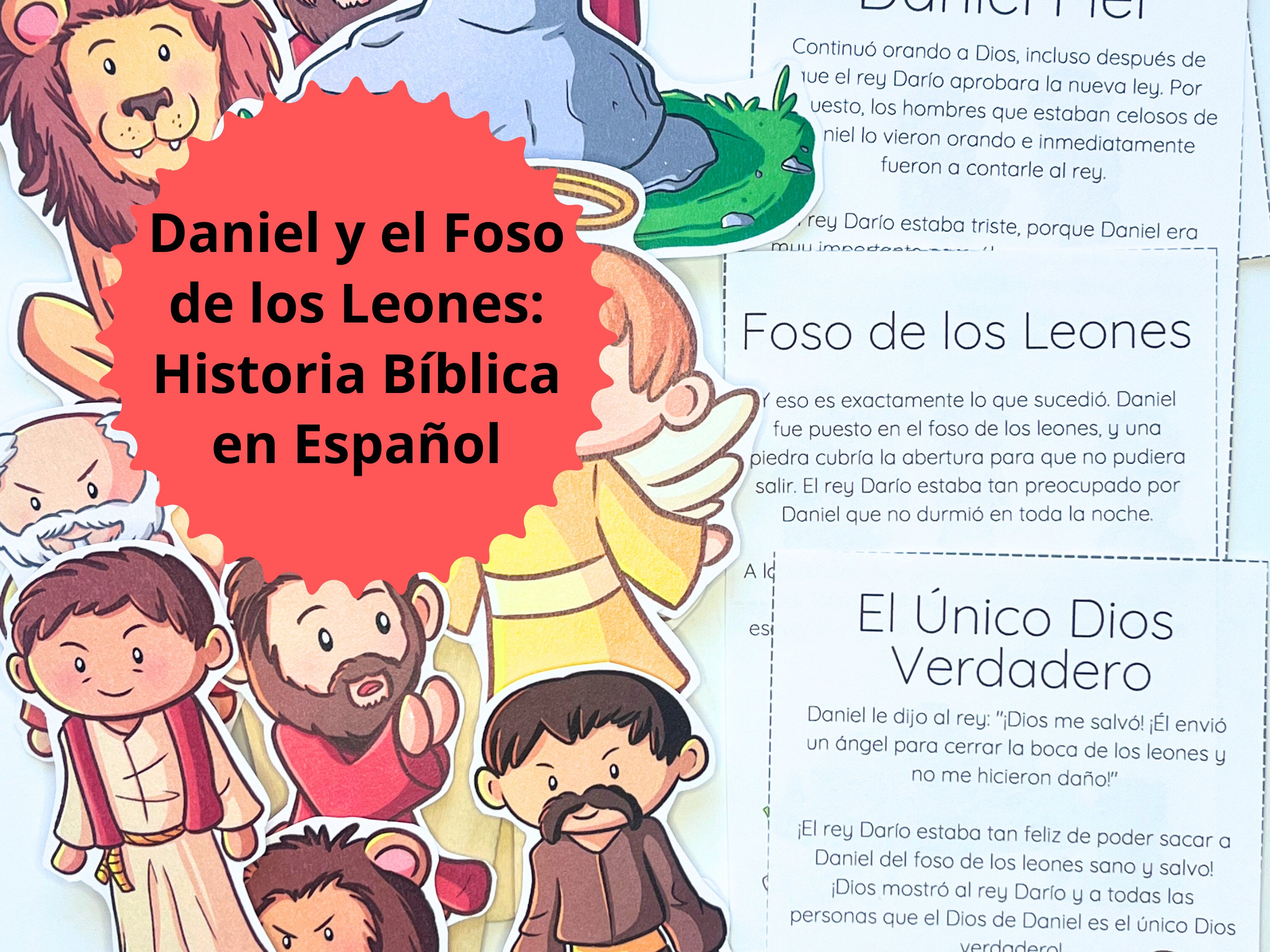 Daniel and the Lions Den in Spanish Story of Daniel Printable Bible ...