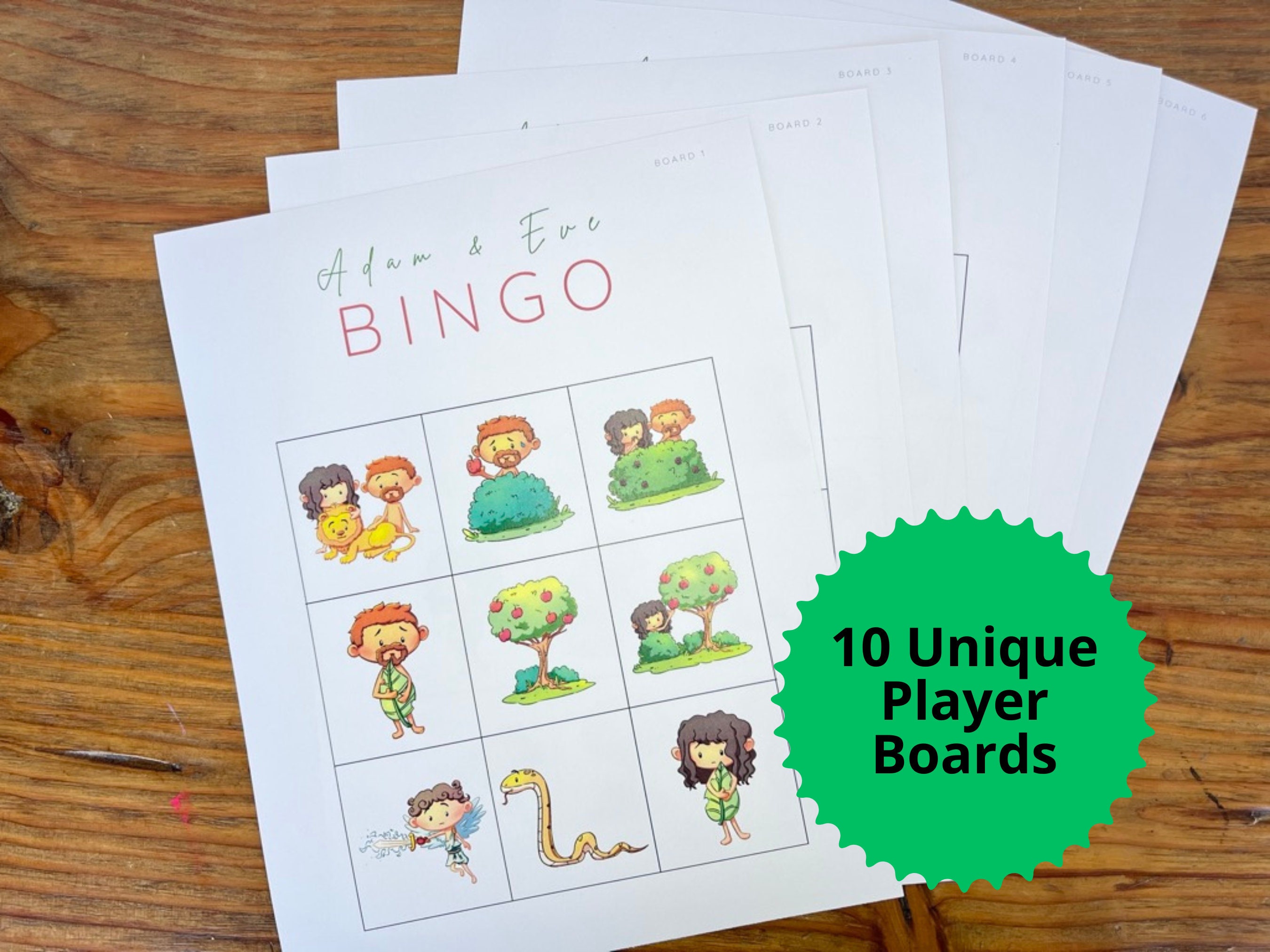 Bingo Game Printable Adam and Eve Bible Story Bingo Adam and Eve Garden ...