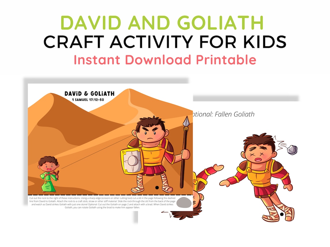 David and Goliath Craft Activity Interactive David and Goliath Bible ...