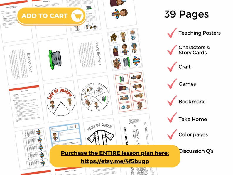 Joseph Bible Story Worksheet Activity Page for Kid Church Color Page ...