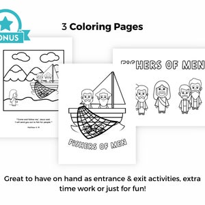 Fishers of Men Devotional Worksheet Printable Bible Story Activity for ...