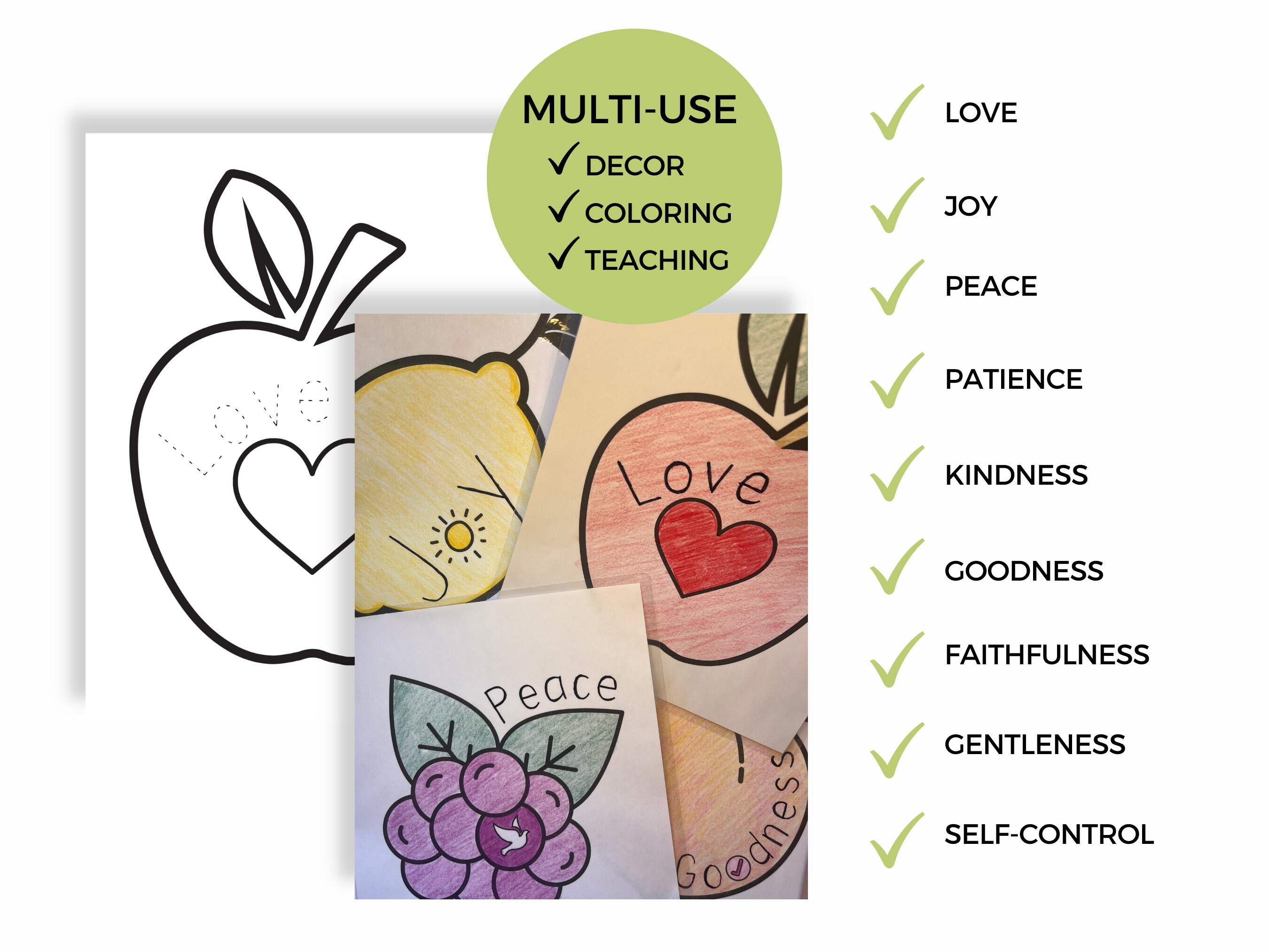 Fruit of the Spirit Wall Decor Fruit Spirit Color Sheet Fruit of the ...