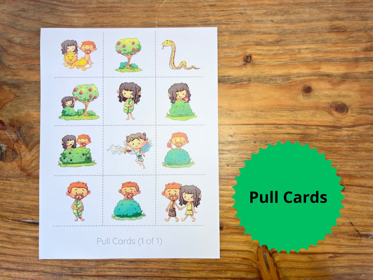 Bingo Game Printable Adam and Eve Bible Story Bingo Adam and Eve Garden ...