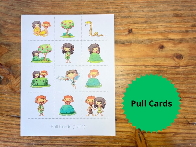 Bingo Game Printable Adam and Eve Bible Story Bingo Adam and Eve Garden ...