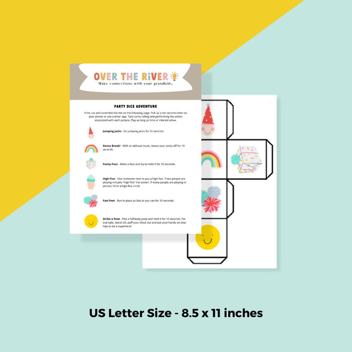 Printable Paper Dice for Kids Action Game Group Activity Printable ...