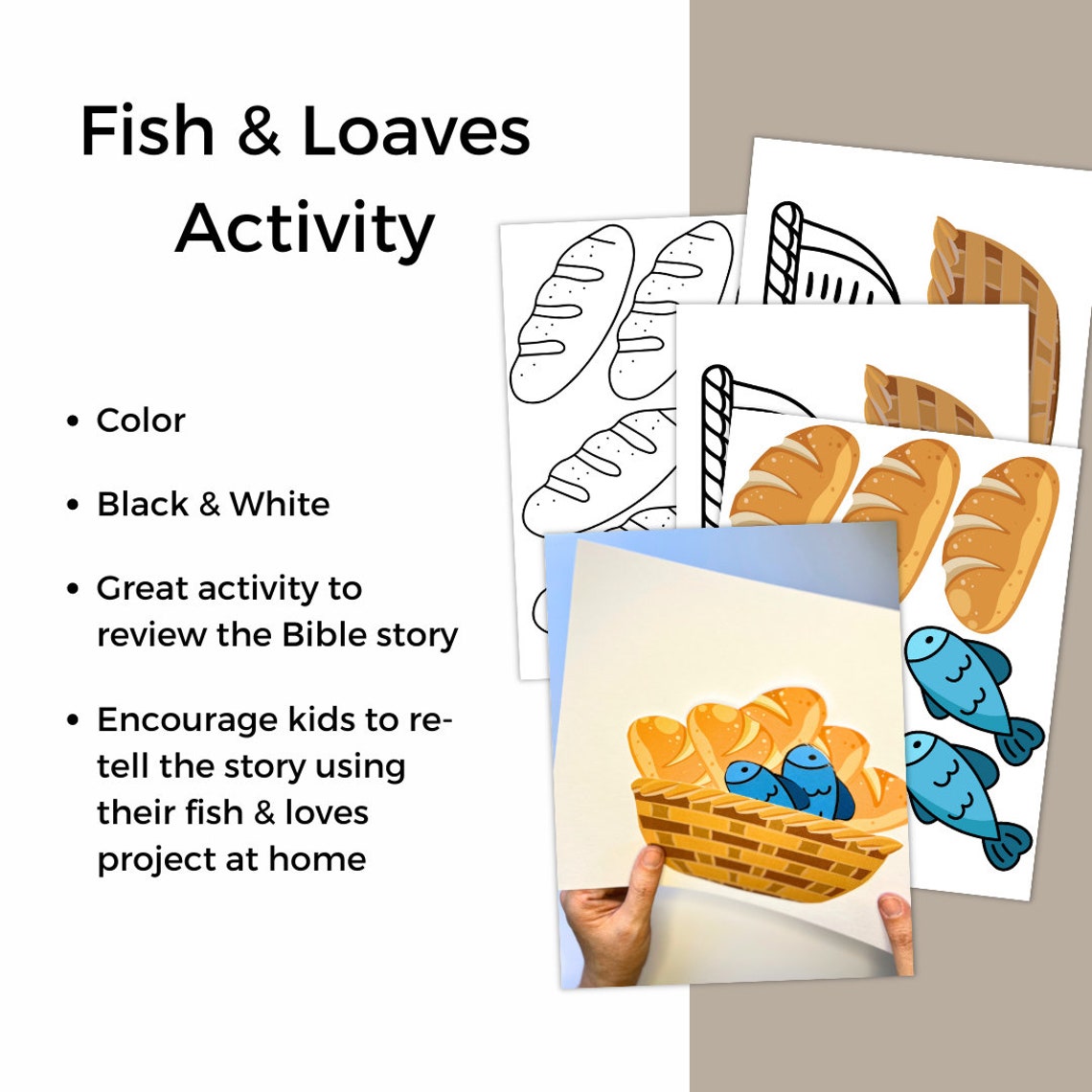 Fish and Loaves Kid Craft for Sunday School Children Activity ...
