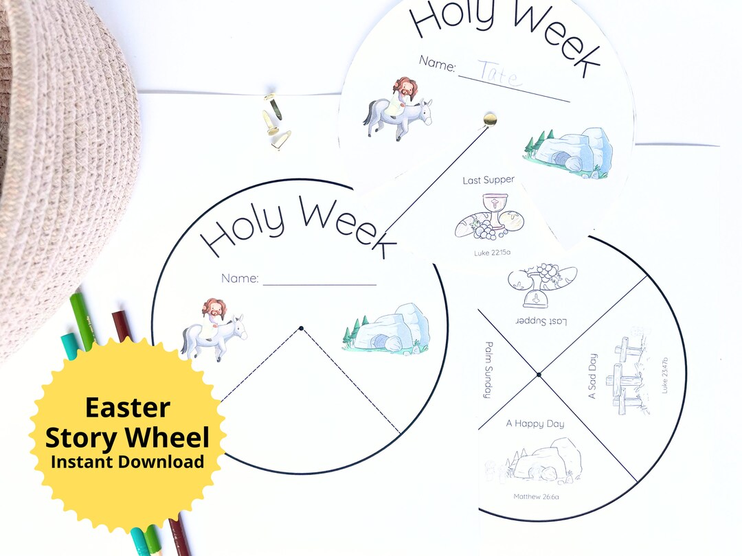 Easter Story Craft for Kids Holy Week Printable Christian Easter Palm ...