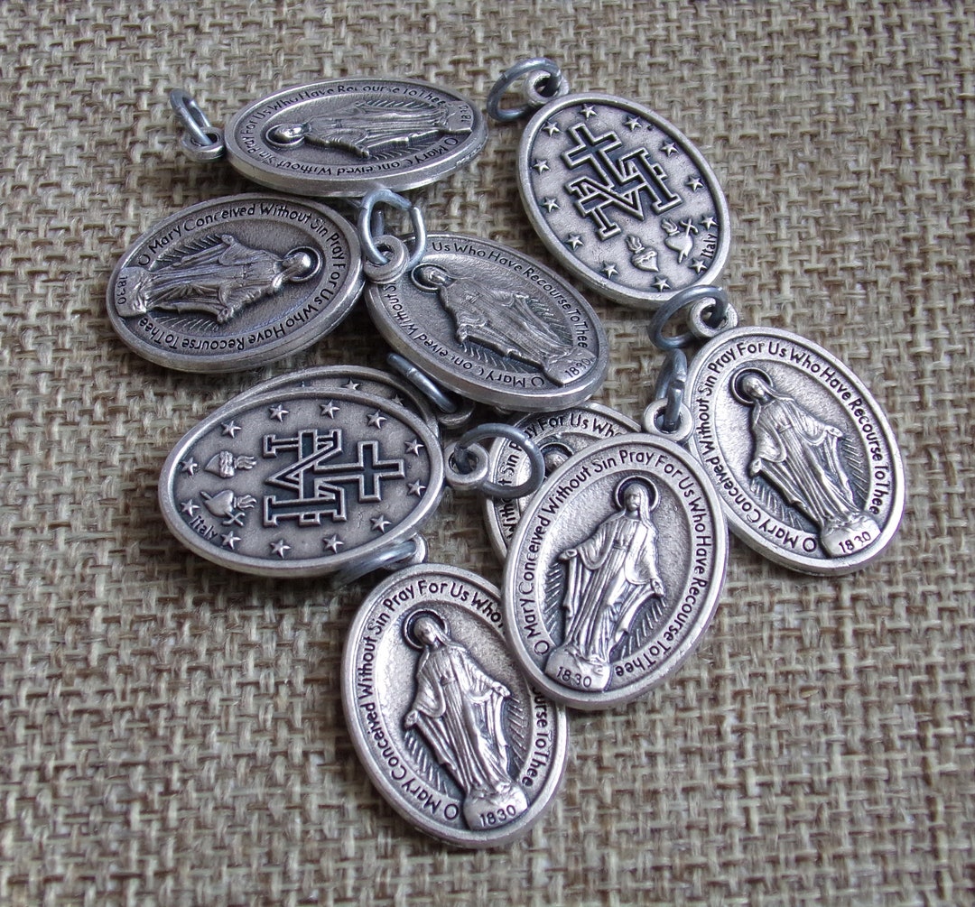 10 New Miraculous Medals Our Lady of Grace Catholic Religious Medals ...