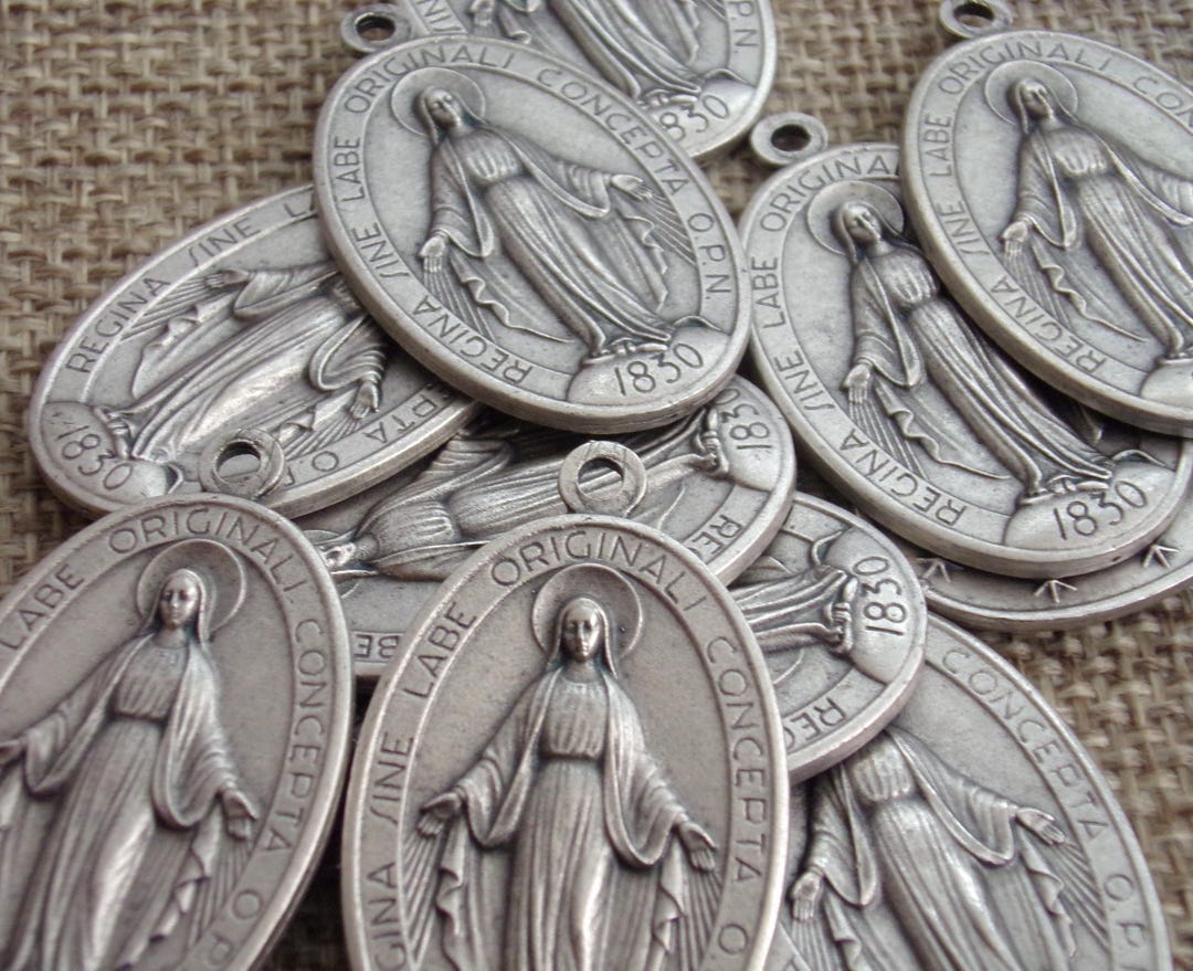 10 New Large Miraculous Medals. Pretty. Our Lady of Grace Catholic ...