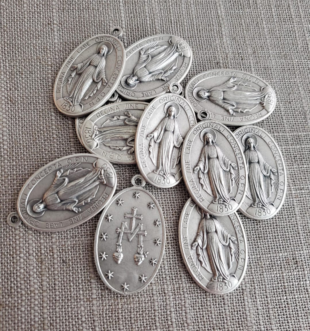 10 Large Miraculous Medals, Pretty, Our Lady of Grace Catholic ...